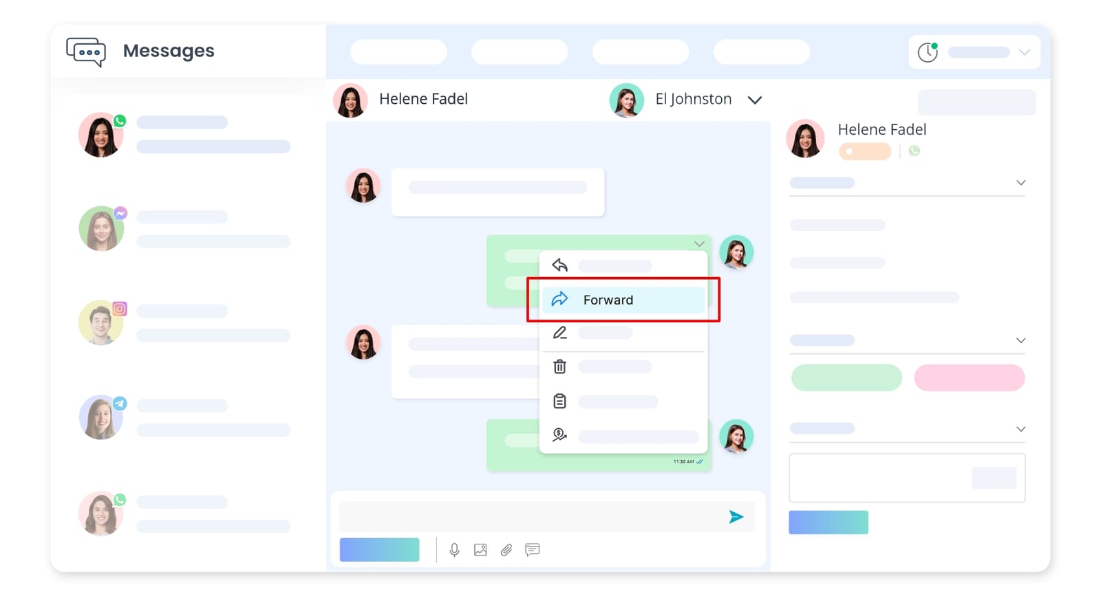 WeChat integration, message forwarding, & media greetings